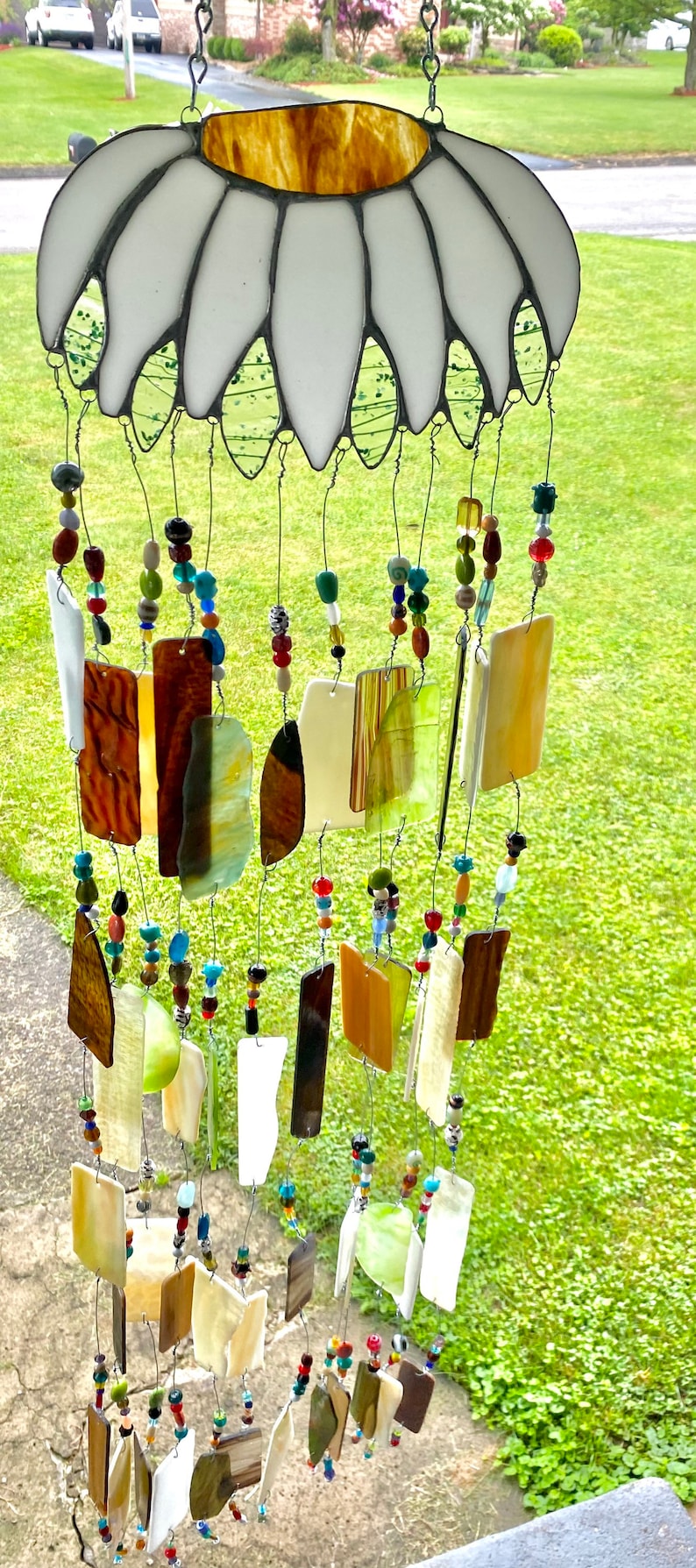 Stained Glass Wind Chime - Etsy