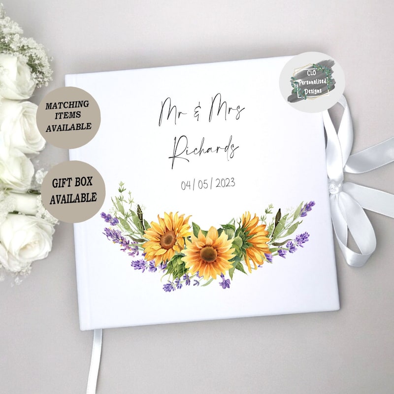 Sunflower Guest Book - Etsy