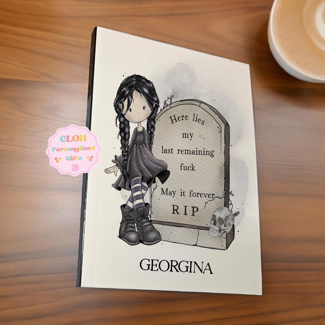 Personalised Goth Girl Notebook, Funny Sweary Adult Gothic Notepad - Etsy