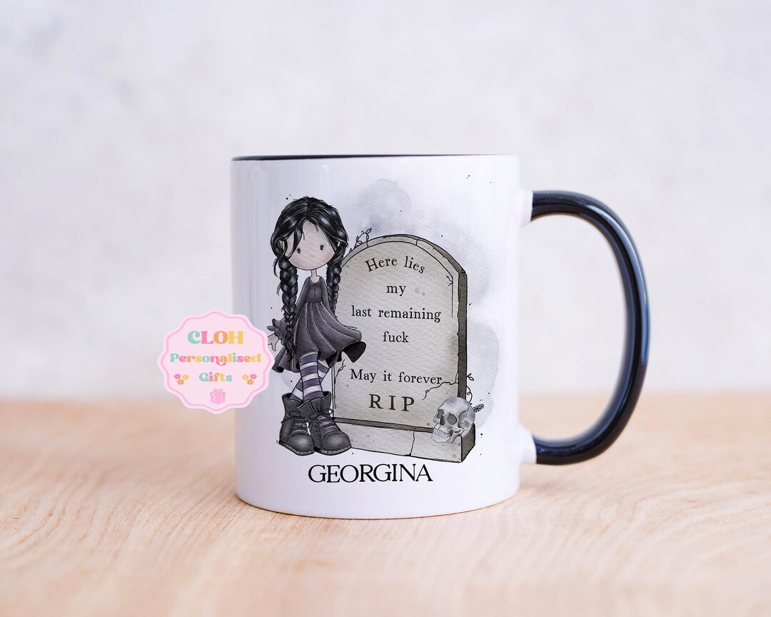 Personalised Wednesday Addams Mug, Funny Sweary Adult Gothic Mug ...