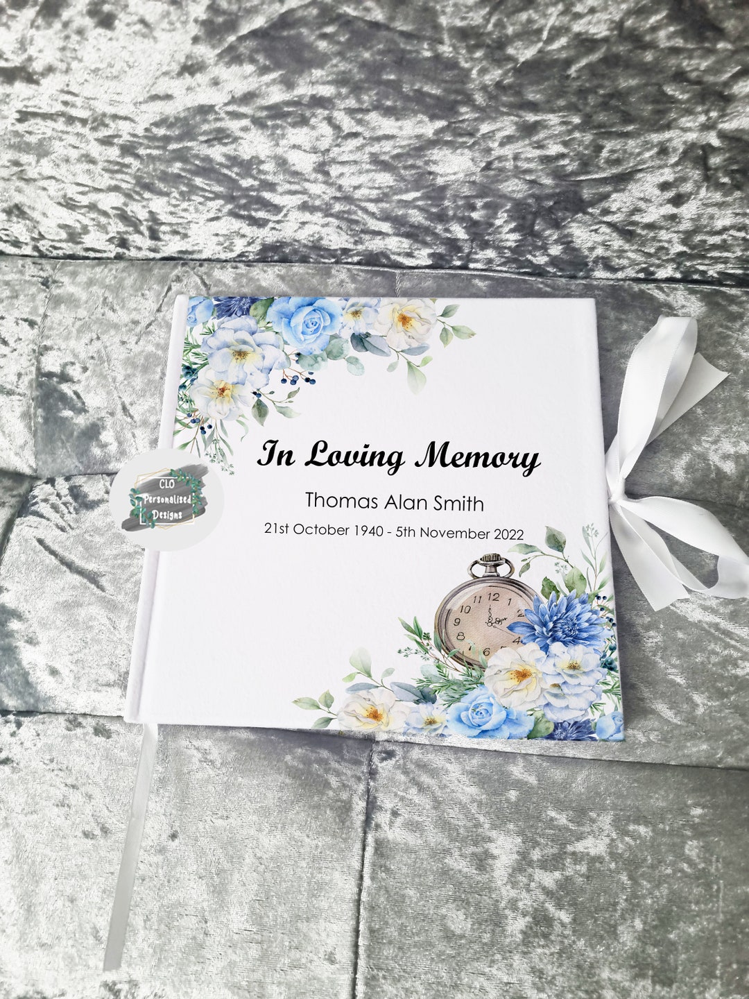 Personalised Book of Condolence, Book of Remembrance, Memories Book, in ...