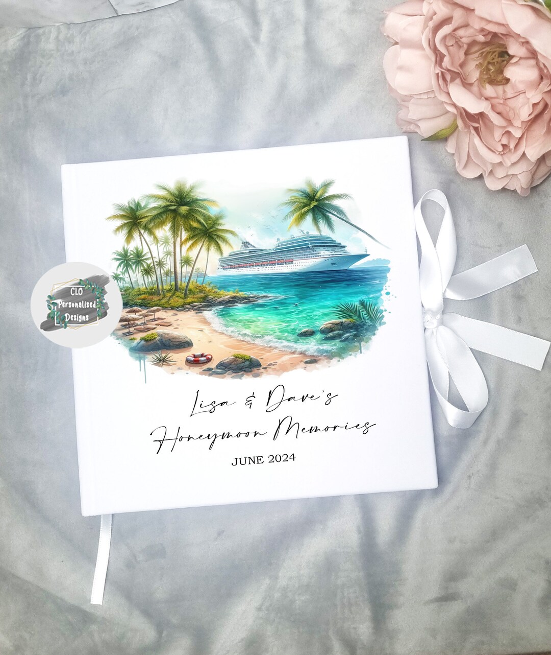 Personalised Velvet Wedding Guest Book, Honeymoon Scrapbook - Etsy