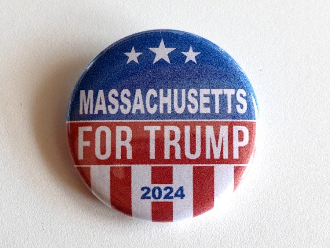 Massachusetts for Trump 2024 Buttons - Trump 2024 Pins - Pinback ...