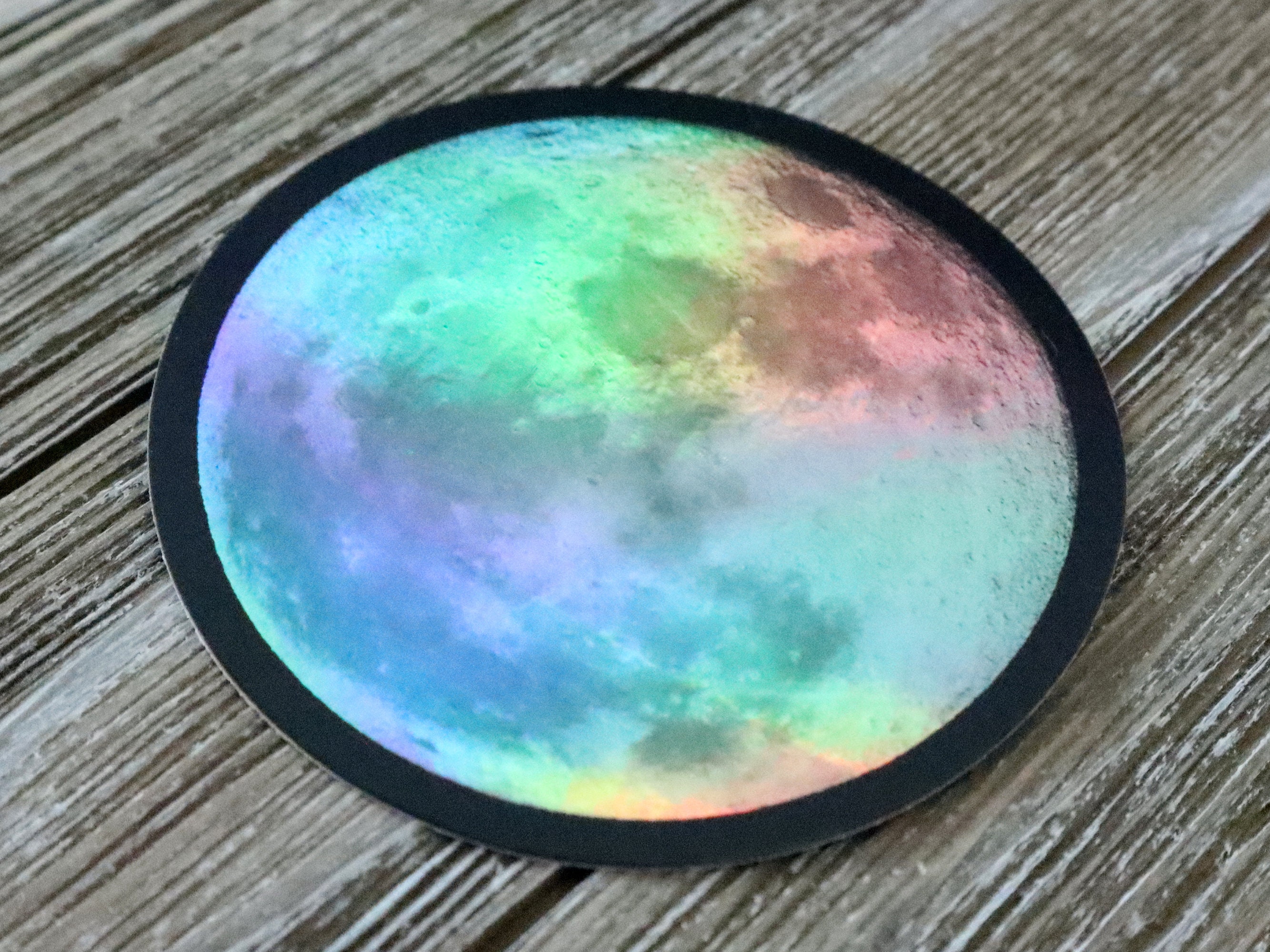 Holographic Full Moon Sticker Holographic Sticker Full Moon Vinyl ...