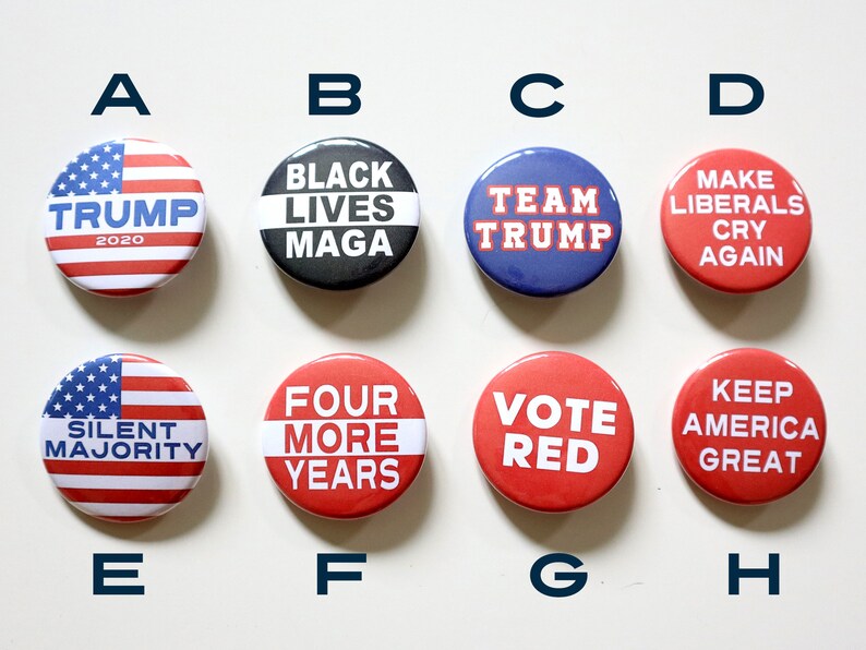 Trump Button - Trump Pin - Trump 2020 - Black Lives Maga - Silent ...