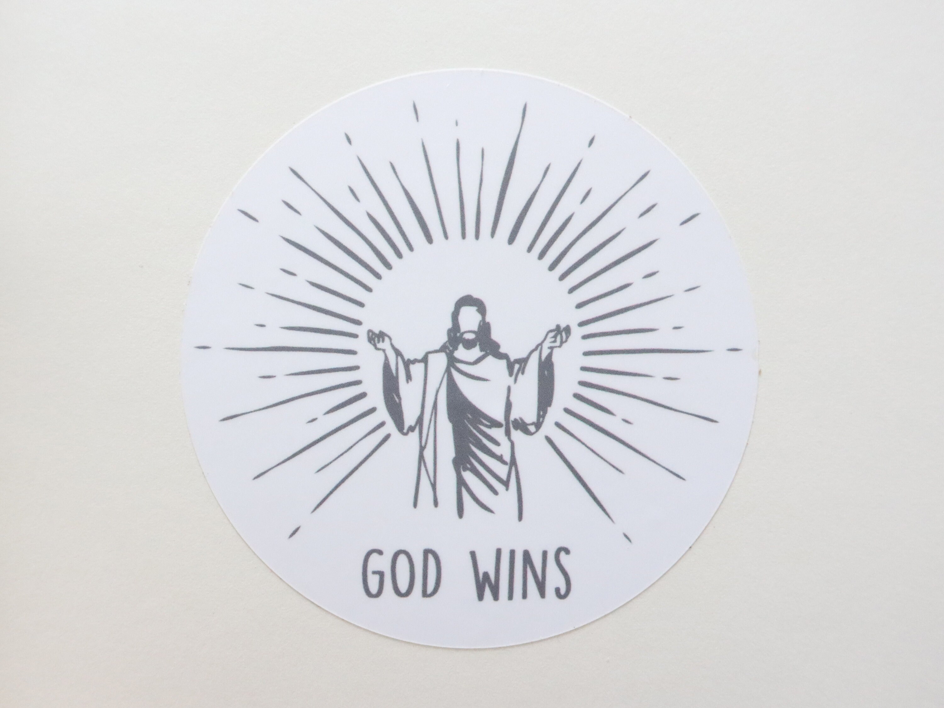 God Wins Button God Wins Sticker Jesus Button Jesus - Etsy UK
