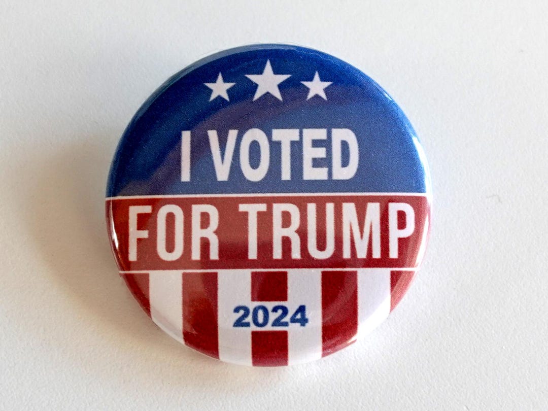 I Voted for Trump 2024 Buttons - Trump 2024 Pins - Pinback Buttons - Etsy