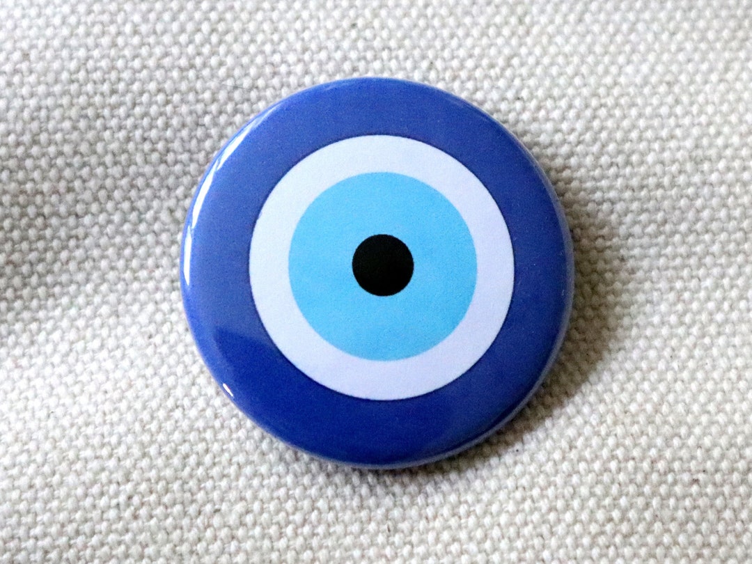 Evil Eye Button Evil Eye Pin Mal De Ojo Protection Nazar Pinback ...