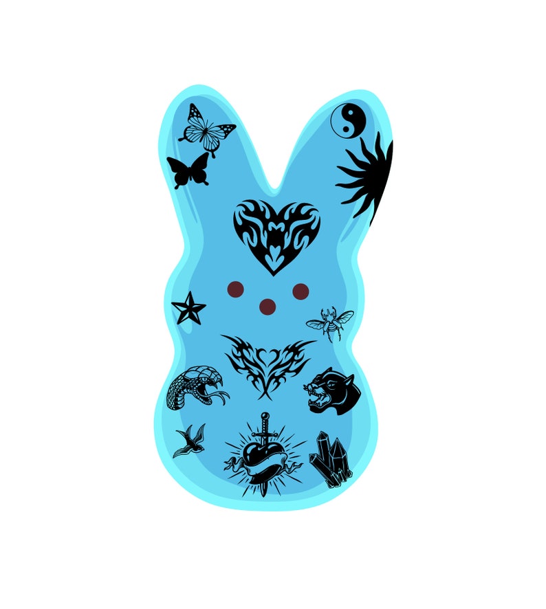 Tattooed Peeps Clipart: Goth Easter Bunny (digital File) - Etsy