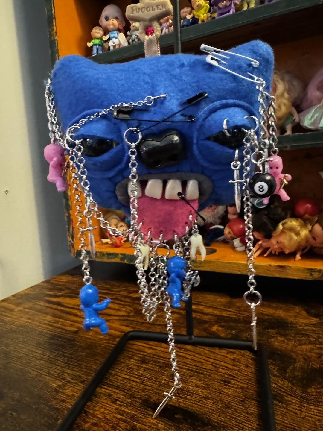 Blue Fuggler Keychain With Piercings and Jewelry - Etsy