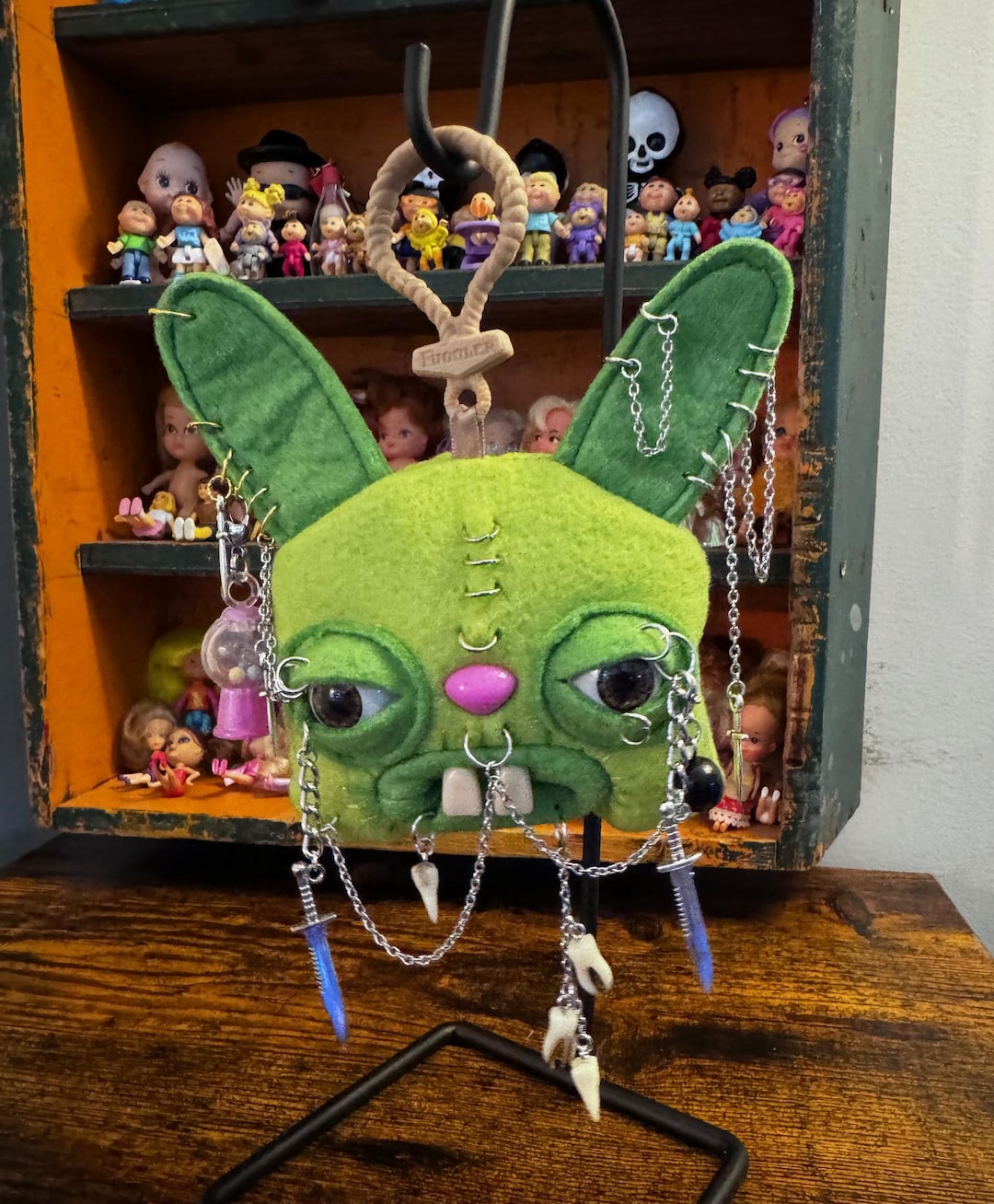 Green Fuggler Keychain With Piercings and Jewelry - Etsy