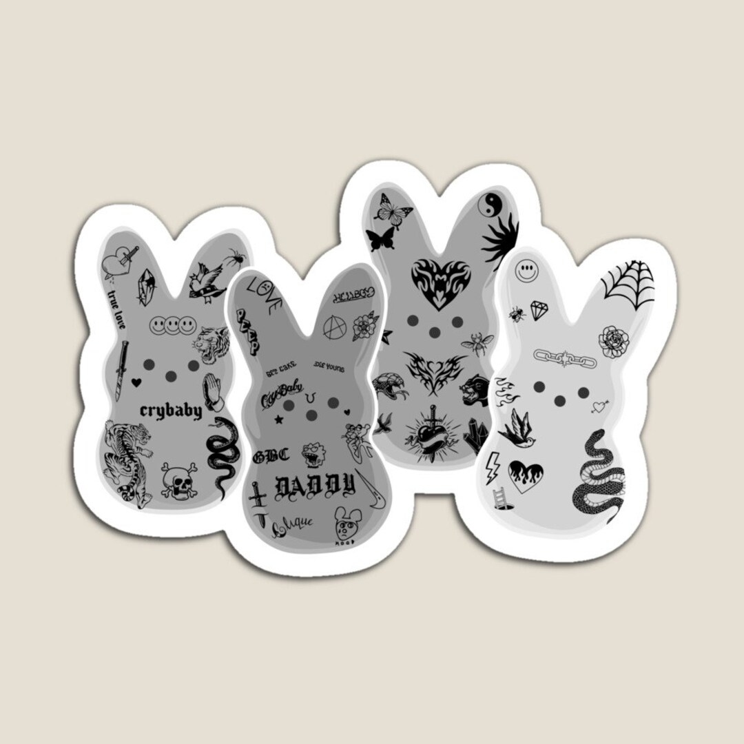 Tattooed Greyscale With Black Peeps! Svg + Png - Clipart Easter, Spooky ...