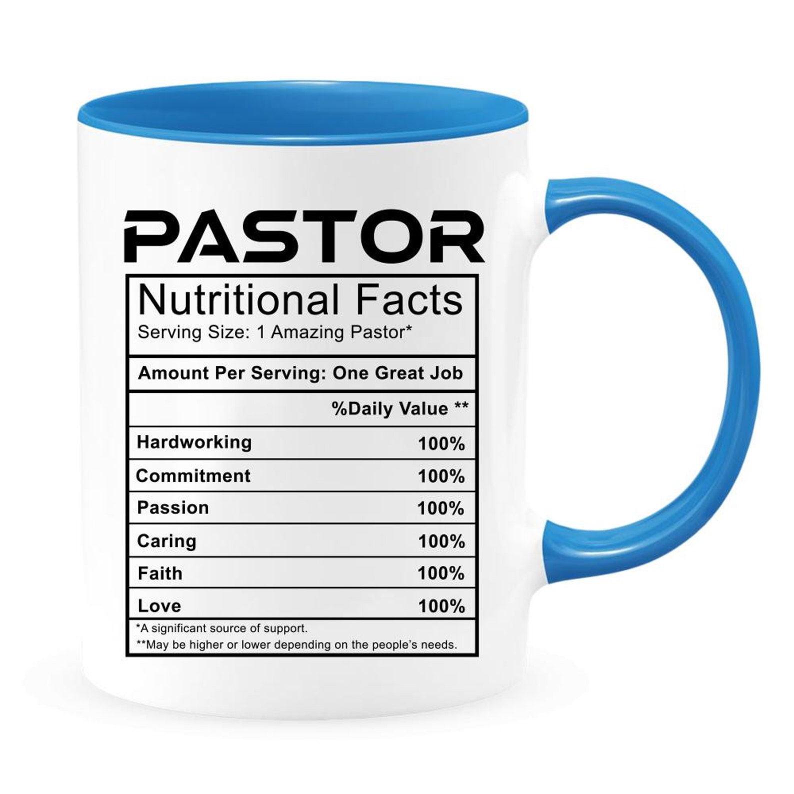 Pastor Nutritional Facts Two-toned Coffee Mug Pastor Thank - Etsy
