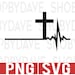 Cross Heartbeat Design File Svg Png, Instant File Download for ...