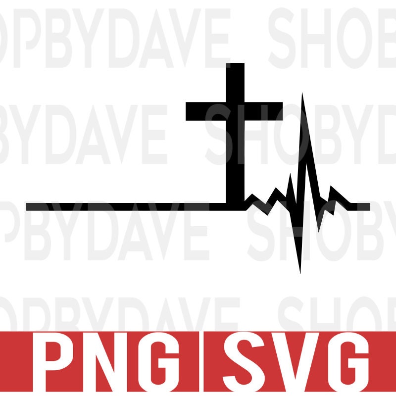 Cross and Heartbeat - Etsy