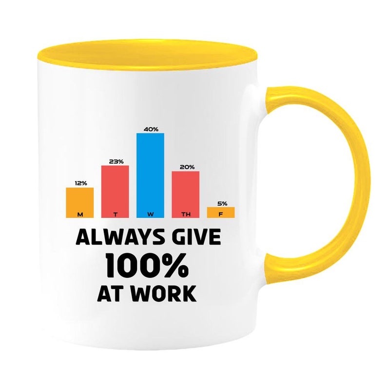 Always Give 100% at Work Two-toned Coffee Mug Funny Coffee - Etsy