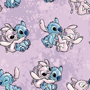 Lilo & Stitch Angel Watercolor Purple Disney 100% Cotton Fabric - Etsy