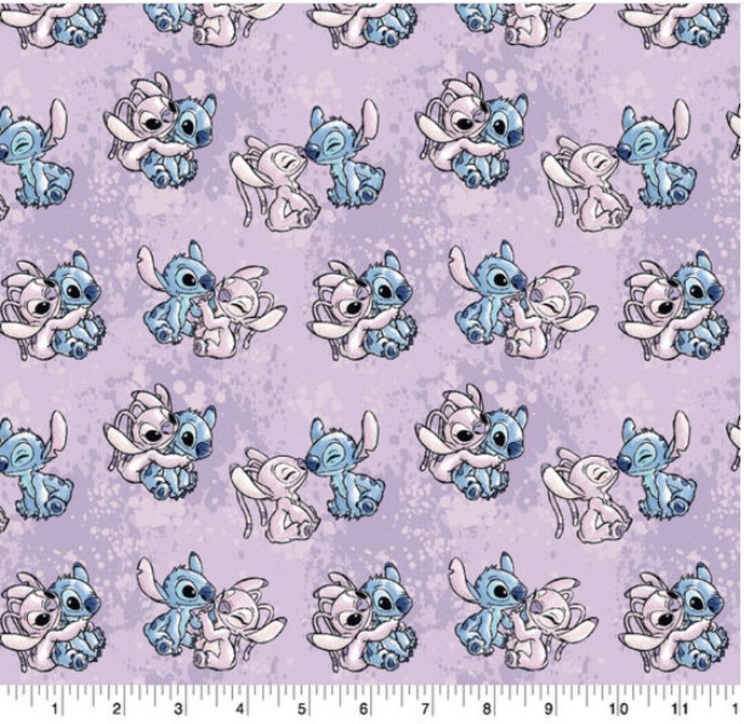 Lilo & Stitch Angel Watercolor Purple Disney 100% Cotton Fabric - Etsy