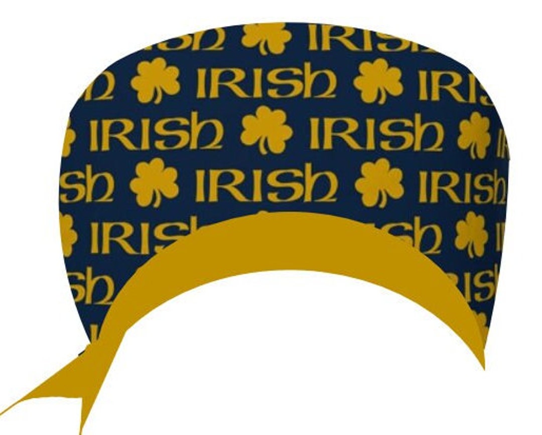 Notre Dame University Navy Gold Leprechaun Inspired Scrub Cap, Surgical ...