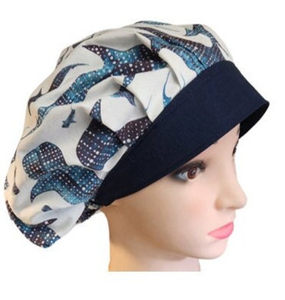 Whale Shark Sea Ocean Nautical Blue Watercolor Scrub Cap: Surgical ...
