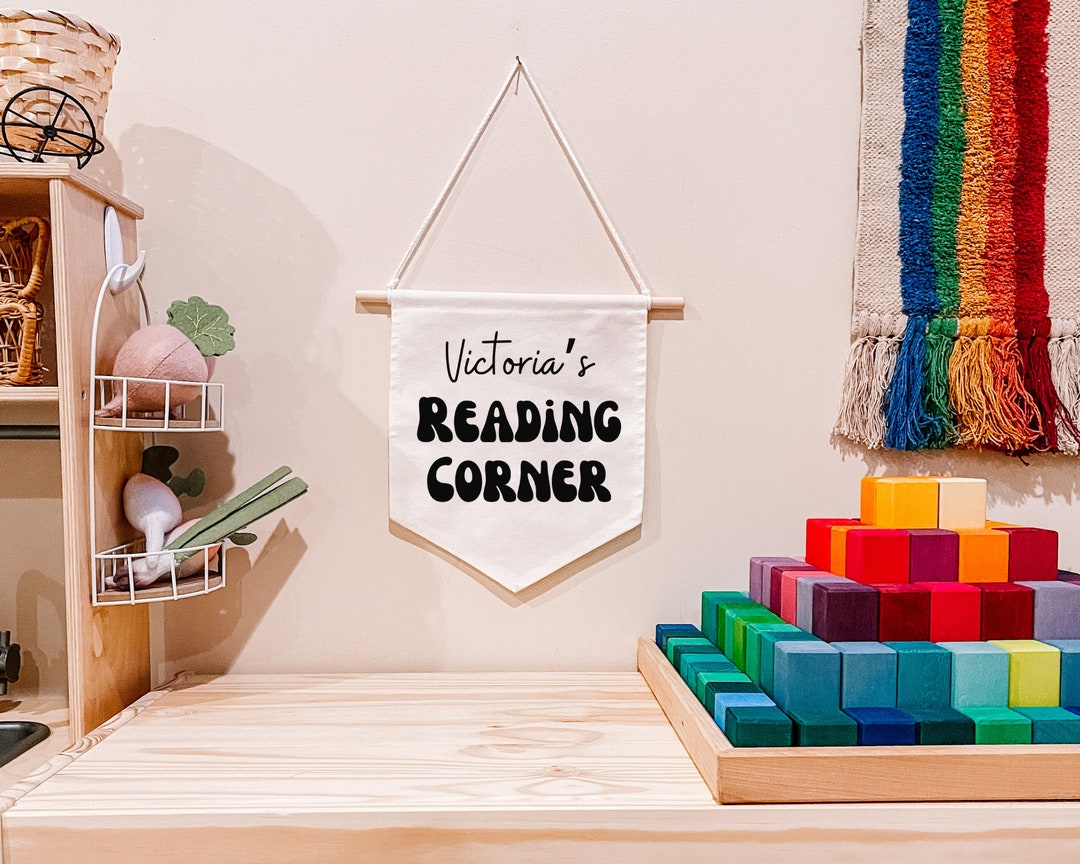 Personalized Reading Corner Banner Playroom Sign Playroom - Etsy