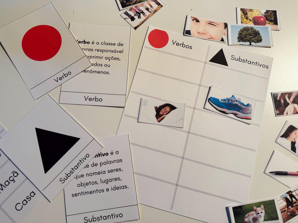 Montessori Grammar Symbols in Brazilian Portuguese, Montessori ...