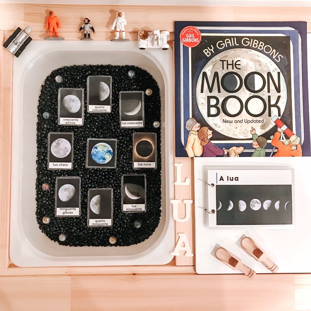 Printable Moon Sensory Play Cards, Montessori MOON Cards and Booklet ...