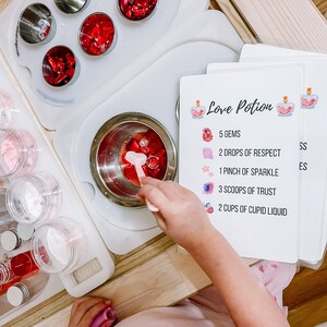 Printable Love Potion Recipes for Kids, Valentines Sensory Play, Potion ...