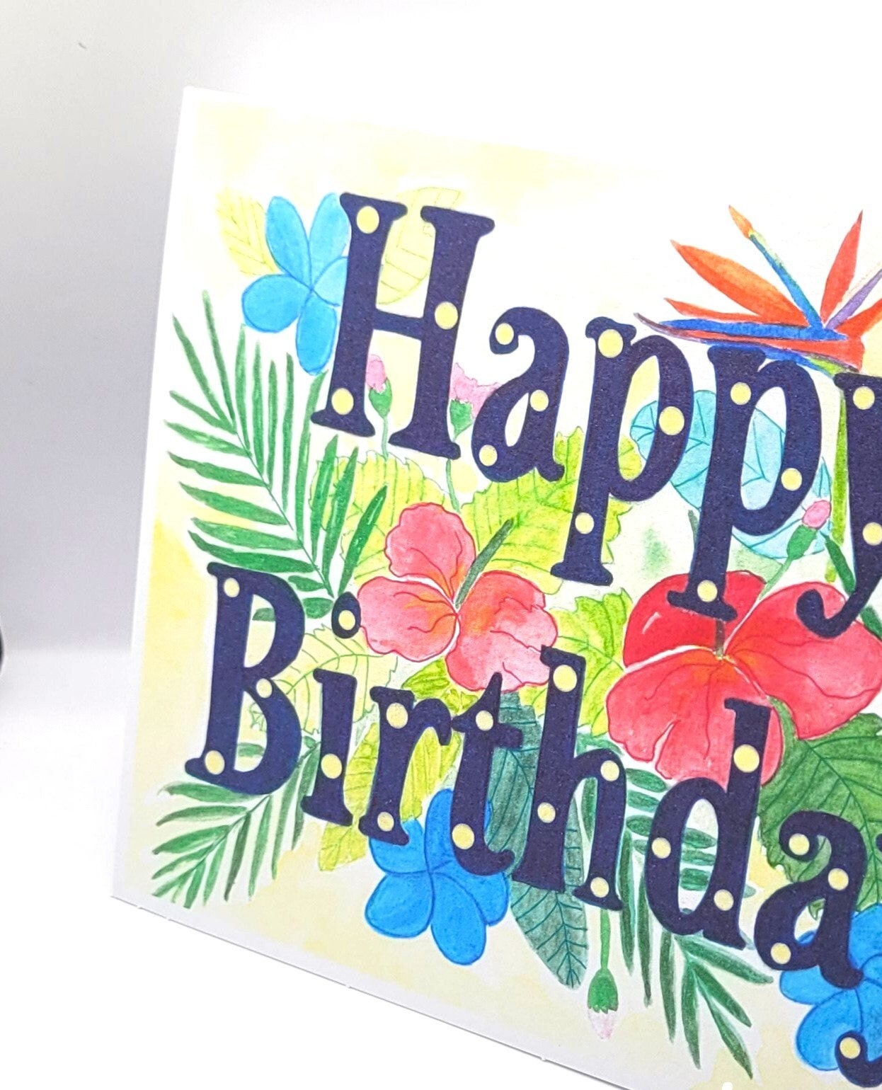 Tropical Themed Happy Birthday Card Set - Etsy