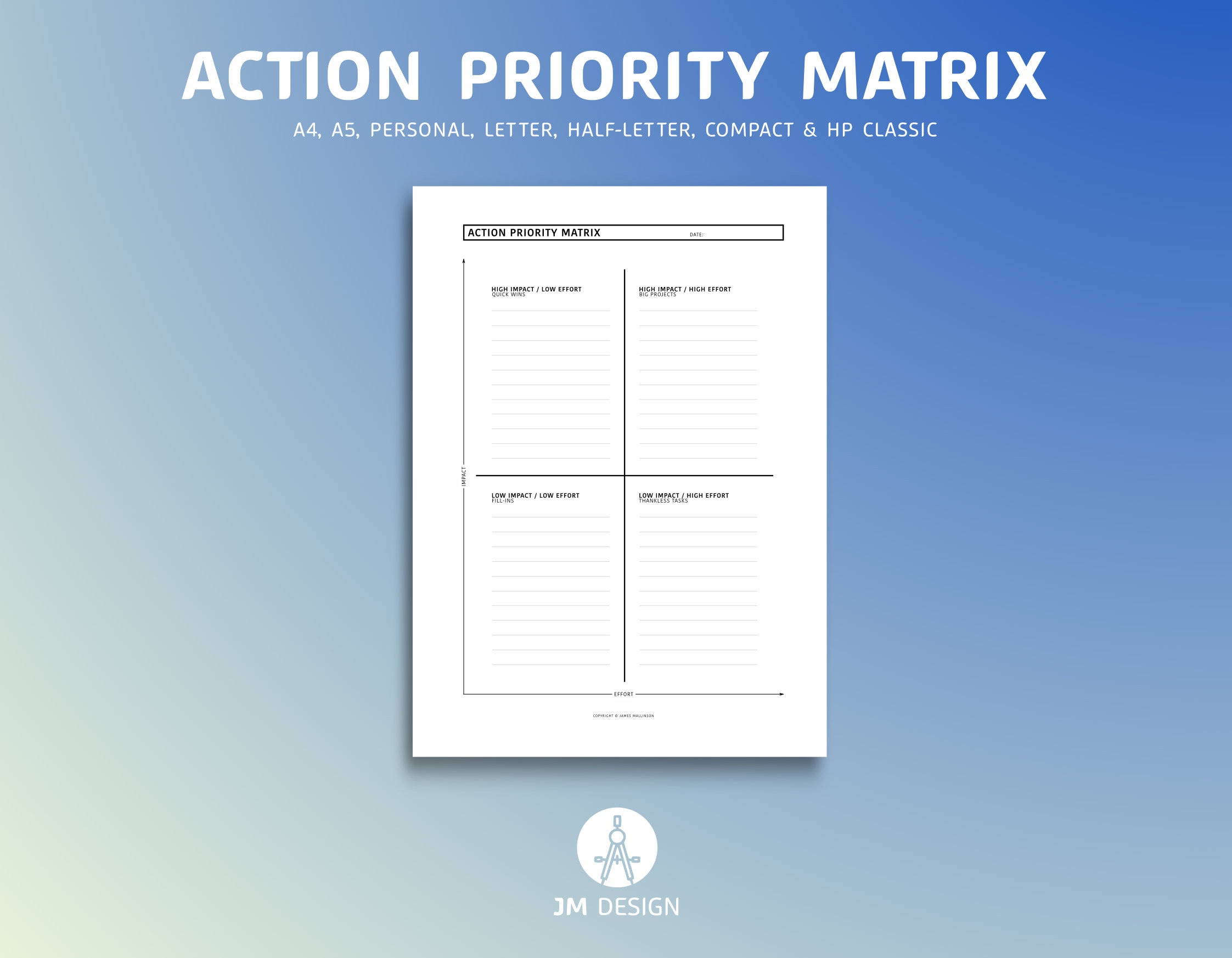 Action Priority Matrix Printable PDF, Eisenhower Matrix, Decision ...