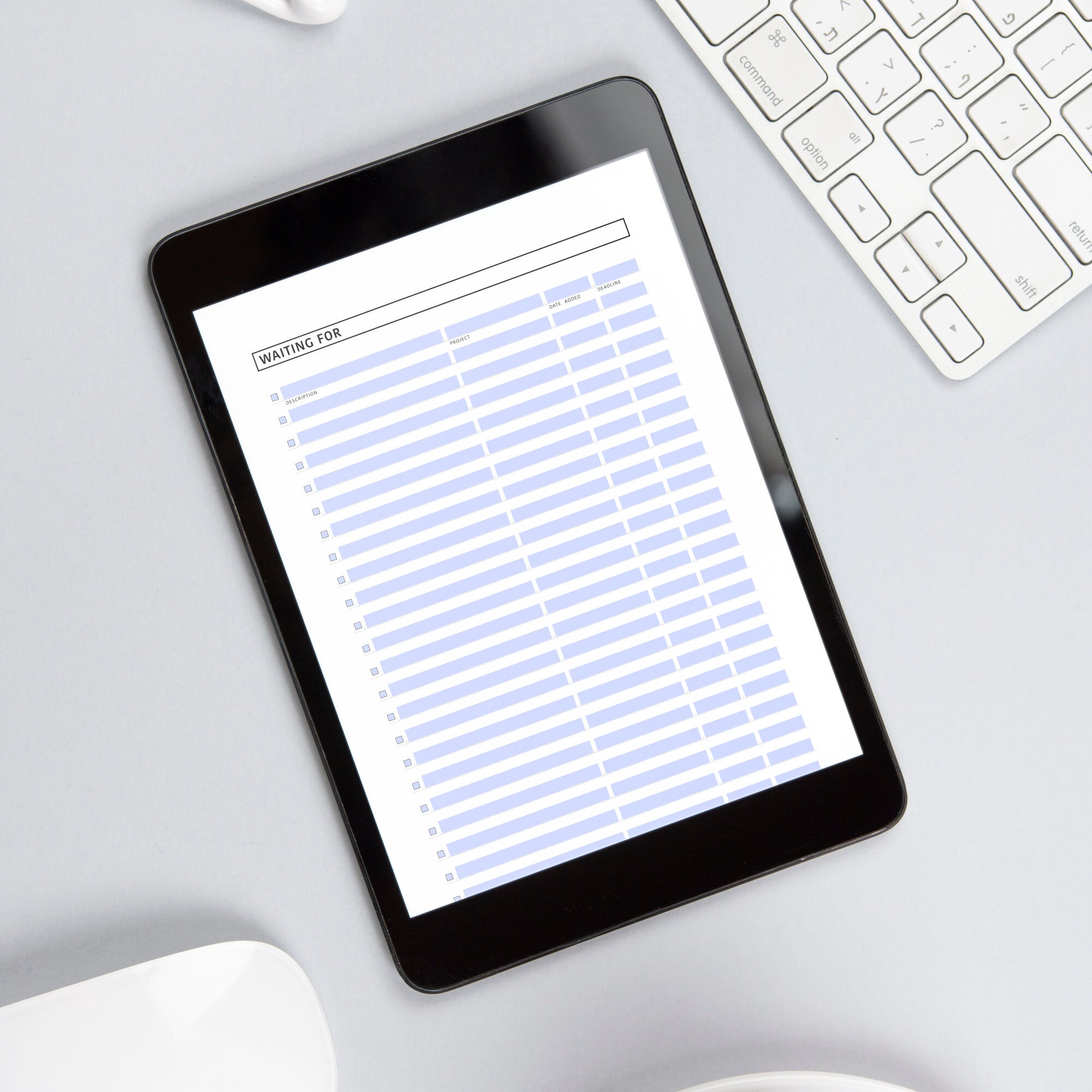 GTD Waiting for List Printable & Fillable A5 A4 Personal Letter Half ...