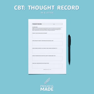 Thought Record Printable PDF - Etsy