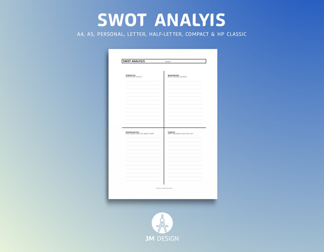Printable SWOT Analysis, Swot Matrix, Tows Analysis, Situational ...