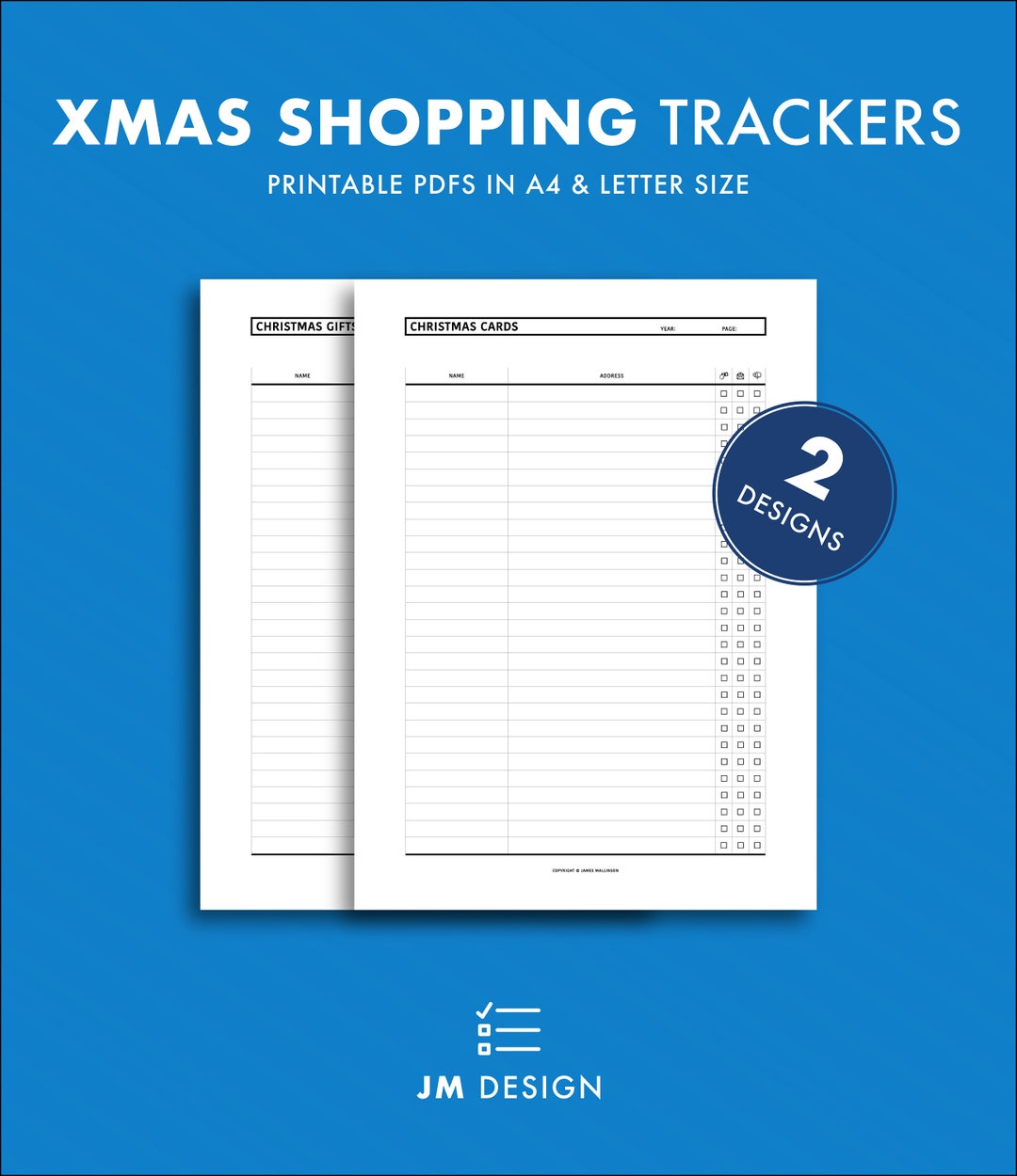 Printable Christmas Gift Shopping List and Christmas Card Tracker, GTD ...