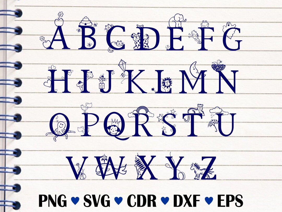 Alphabet Set With Silhouette, Alphabet Ornament Png, Letters Vector ...