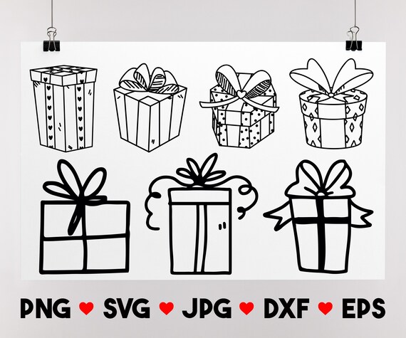 Gift Box Bundle SVG Files Gift Box Clipart Gift Box Svg - Etsy