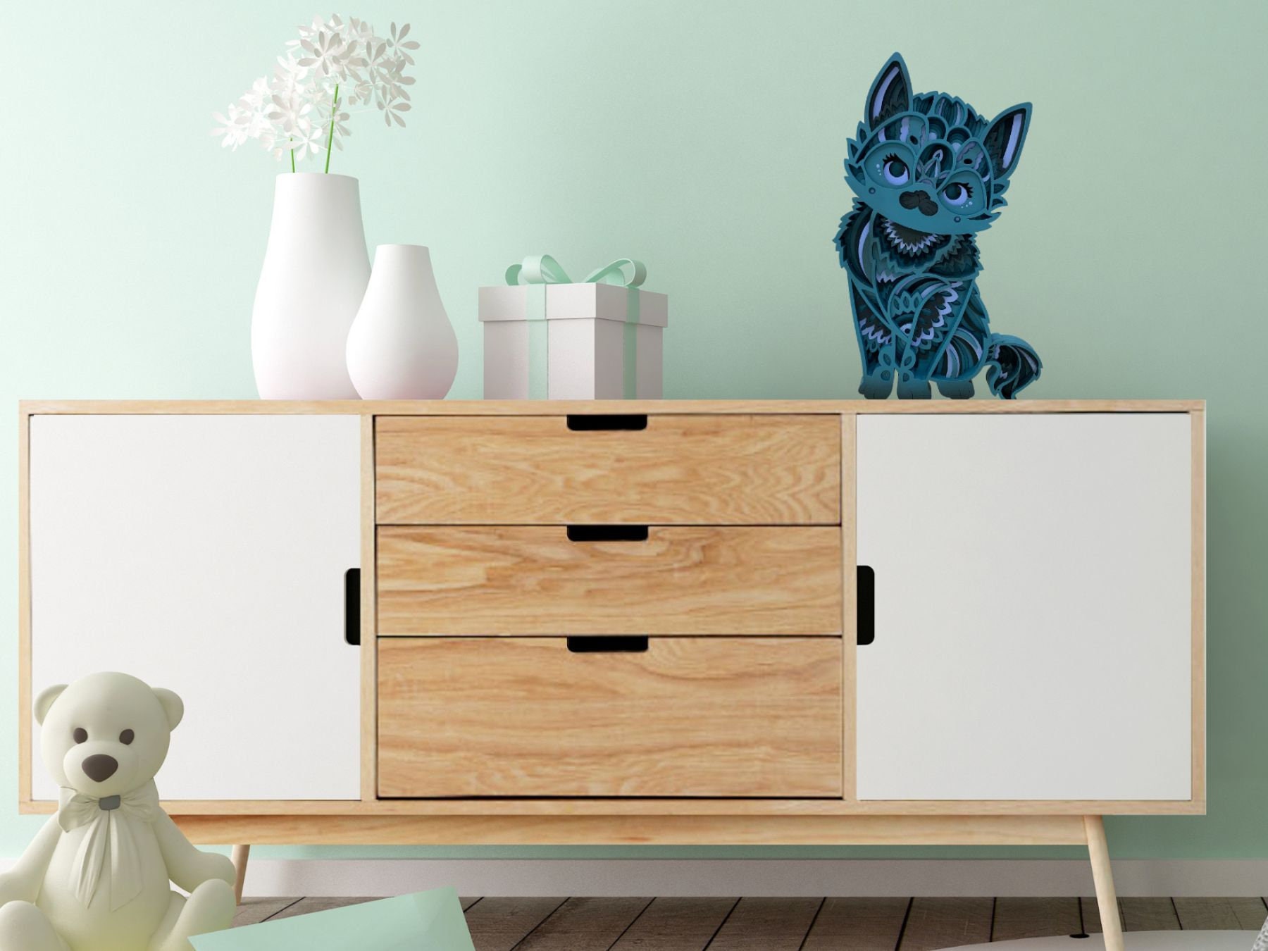 Multi Layered Cat, 3d Laser Cut Cat, 3D Cat, Files Svg, Dxf, Vector ...