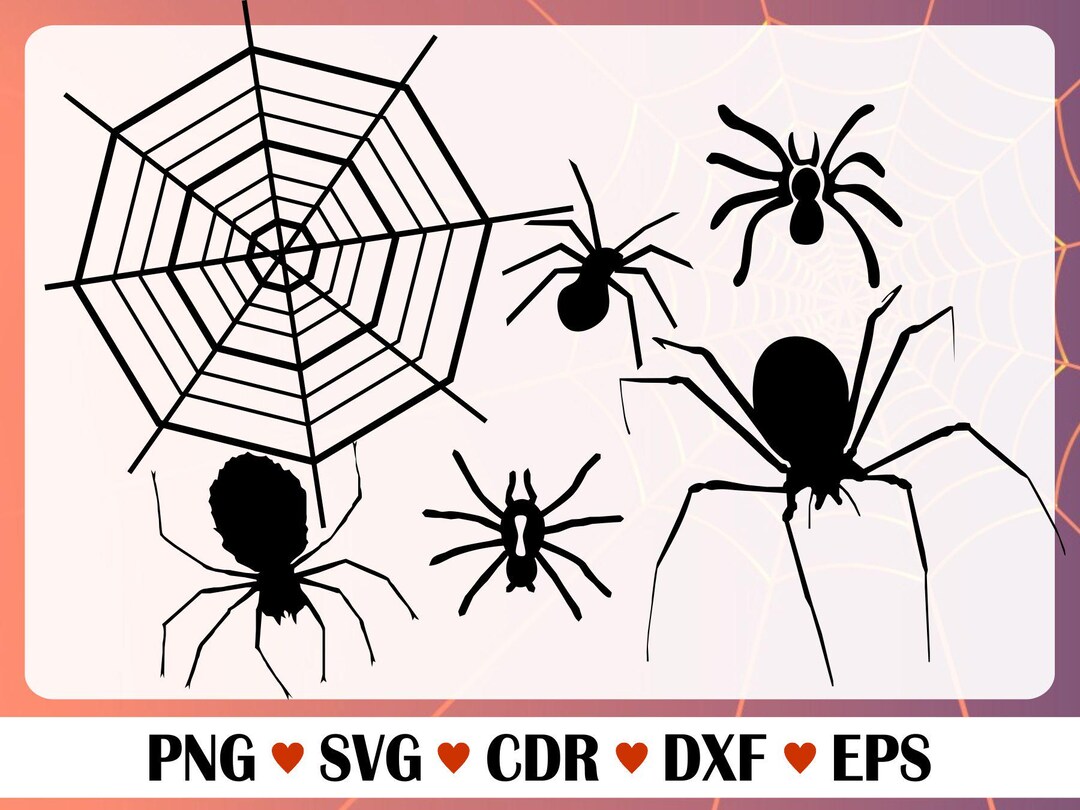 Spider Bundle SVG Files, Spider Clipart, Spider Svg, Dxf, Pdf, Spider ...