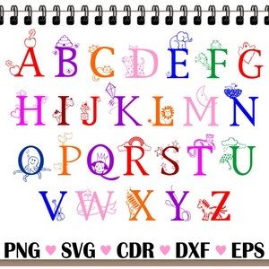 Alphabet Set With Silhouette, Alphabet Ornament Png, Letters Vector ...