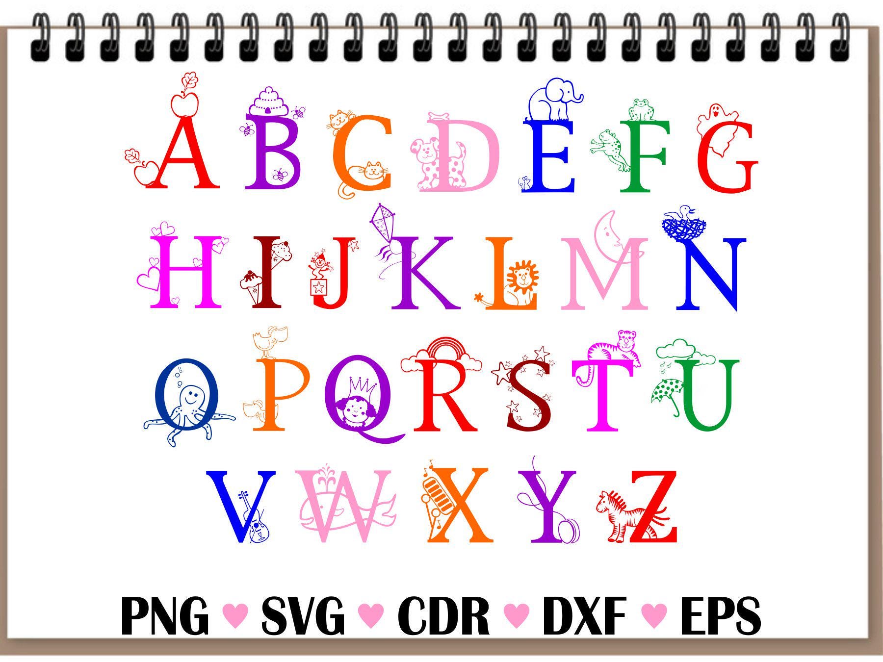 Alphabet Set With Silhouette, Alphabet Ornament Png, Letters Vector ...