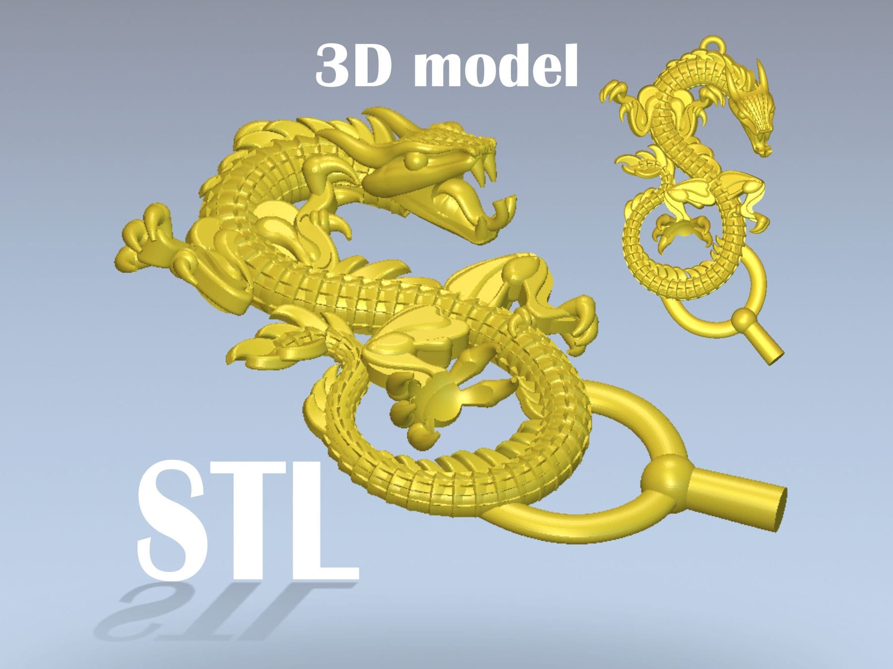 3D Model, Dragon 3D, Stl Model 3D File, STL Format 3D, STL File for Wood Cutting, 3D Model for ...