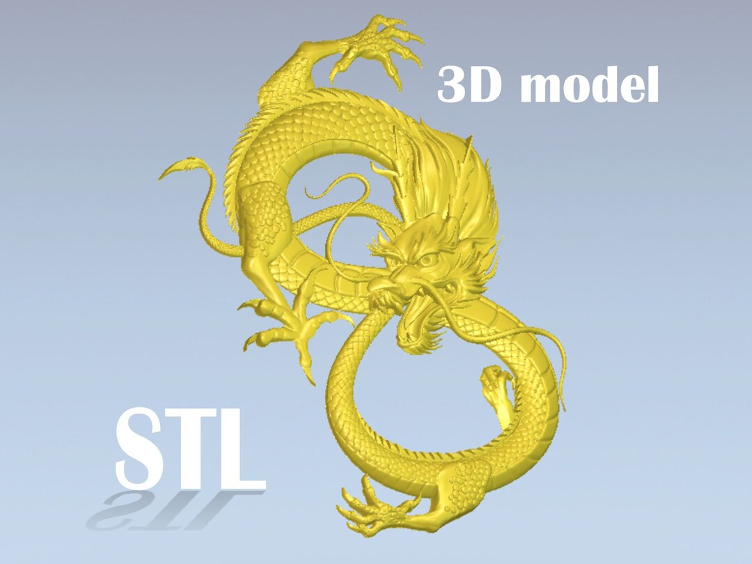 3D Model, Dragon 3D, Stl Model 3D File, STL Format 3D, STL File for Wood Cutting, 3D Model for ...