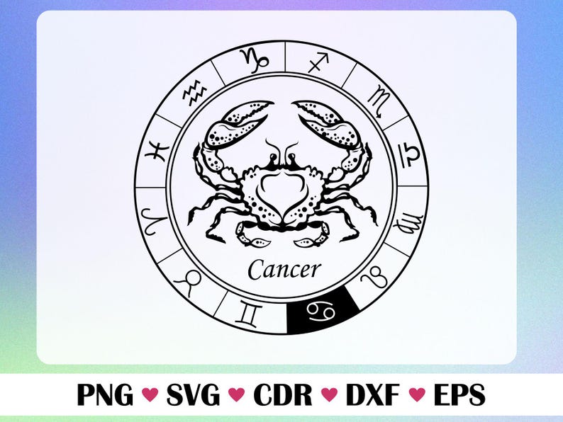 Cancer Zodiac Sign Svg Png Eps Dxf Cdr | Crab Horoscope Clipart ...