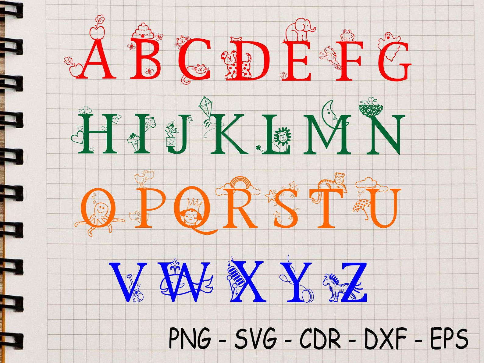 Alphabet Set With Silhouette, Alphabet Ornament Png, Letters Vector ...
