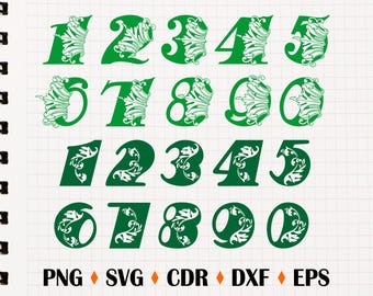 Numbers Vector, Numbers Set With Silhouette, Numbers Ornament Png ...