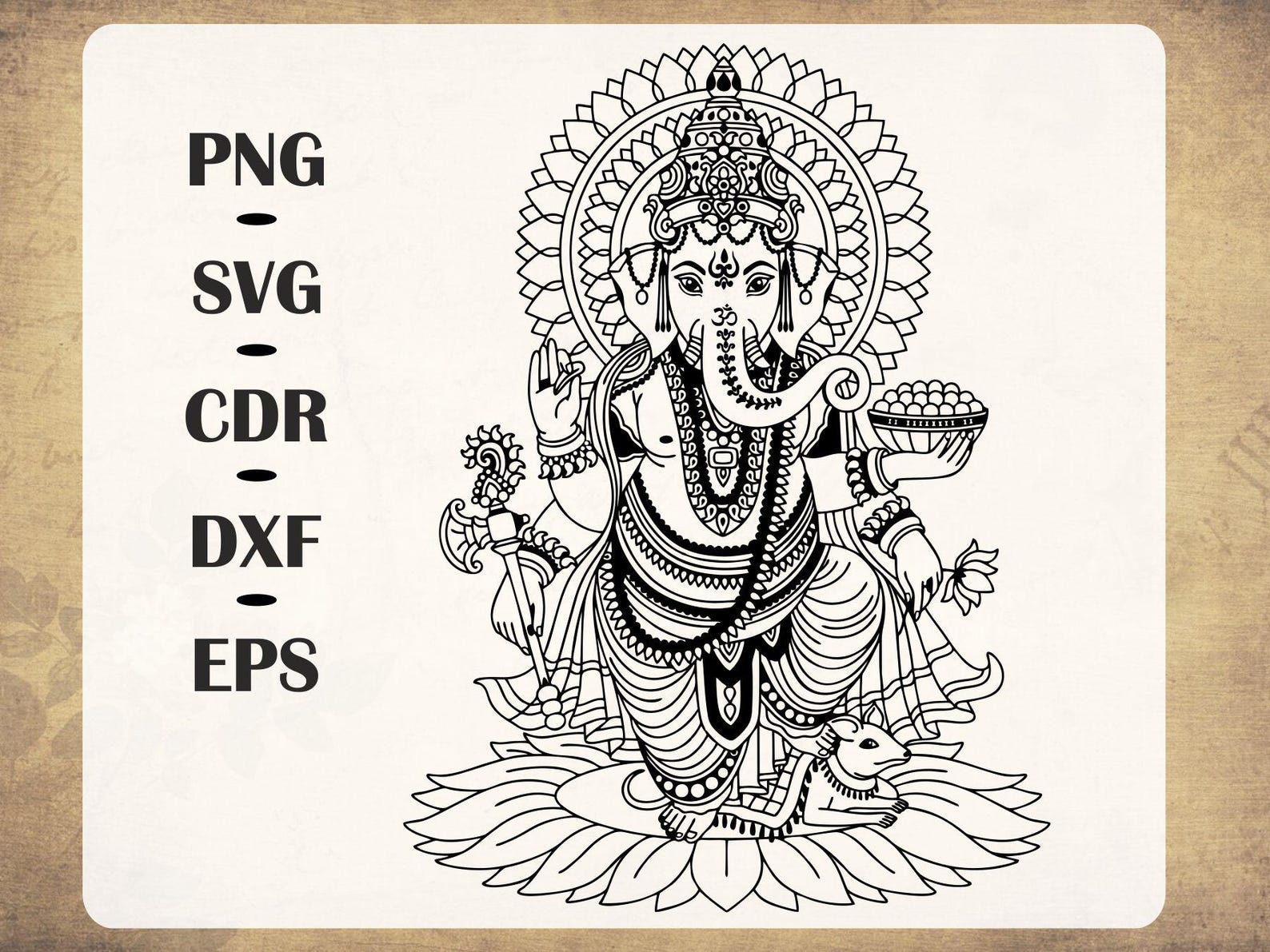 Ganesha Drawings, Ganesha Vector, Ganesha Silhouette Set, Ganesha Png ...