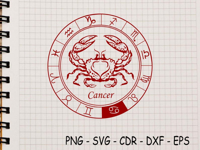 Cancer Zodiac Sign Svg Png Eps Dxf Cdr | Crab Horoscope Clipart ...