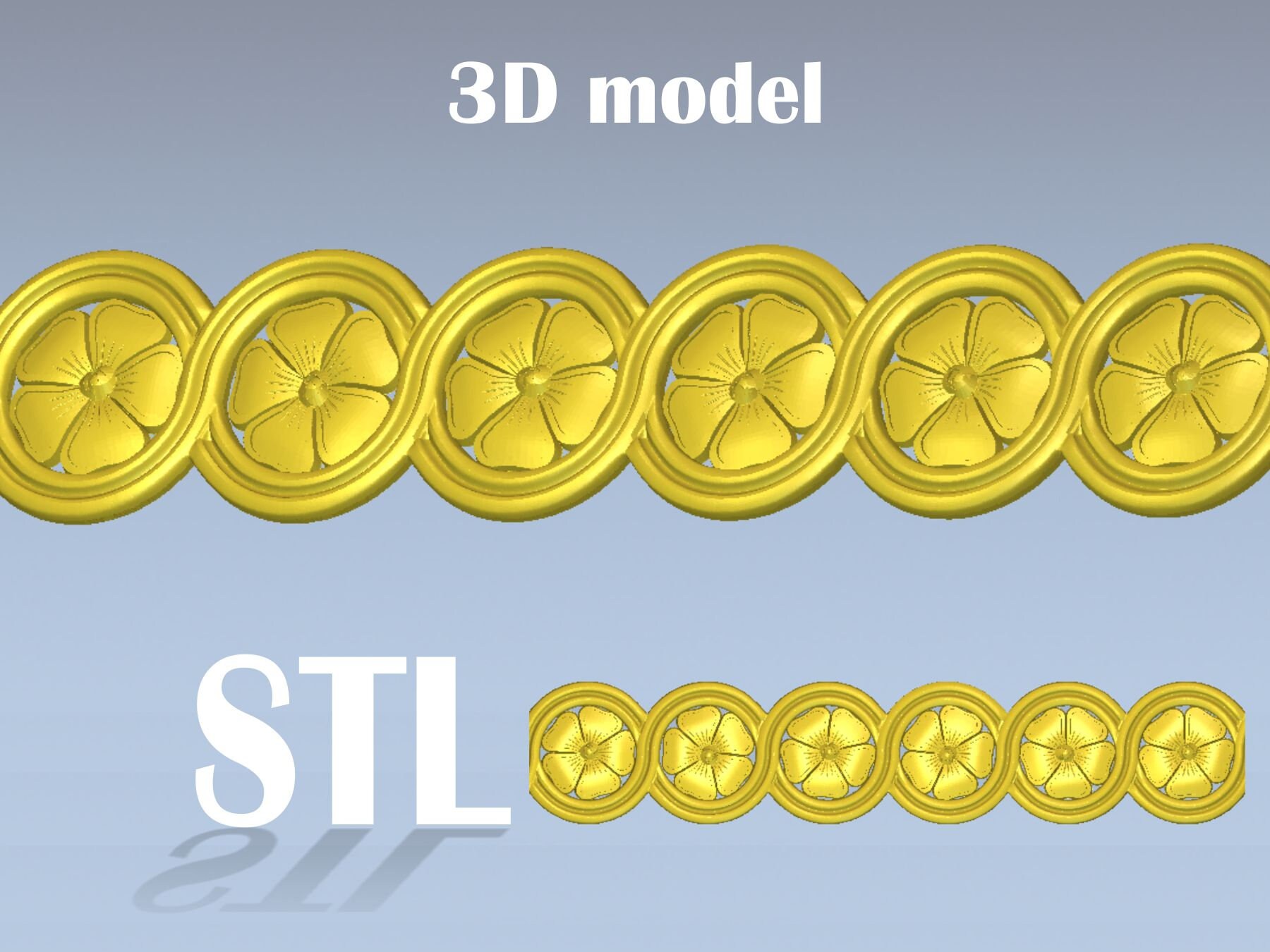 3D Model, 3D Baguette, Stl Model 3D File, STL Format 3D, STL File for Wood Cutting, 3D Model for ...