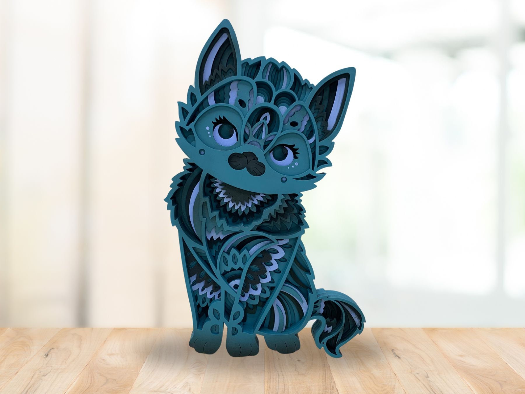 Multi Layered Cat, 3d Laser Cut Cat, 3D Cat, Files Svg, Dxf, Vector ...