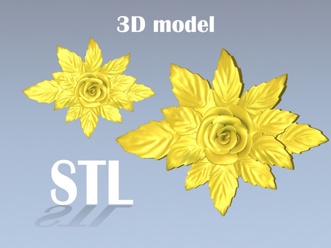 3D Model, 3D Flowers, Stl Model 3D File, STL Format 3D, STL File for Wood Cutting, 3D Model for ...